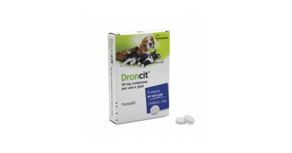 Droncit 6 Compresse per Cani e Gatti 50mg - Antiparassitario Efficace ...