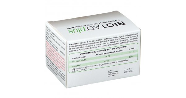 Biotad Plus Biomedica 20 Bustine – Integratore Detossificante con Glutatione e Vitamina E