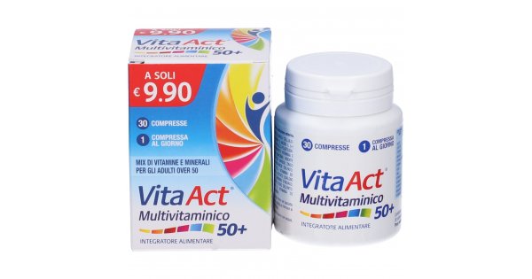 Vita Act 50+ - Multivitaminico per Over 50, 30 Compresse