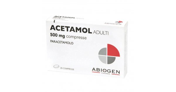 Acetamol Adulti 500mg - 20 Compresse, Trattamento per Febbre e Dolore