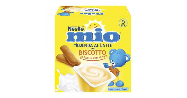 Nestlé Mio Merenda al Latte con Biscotto 4x100g - Snack Nutriente per ...